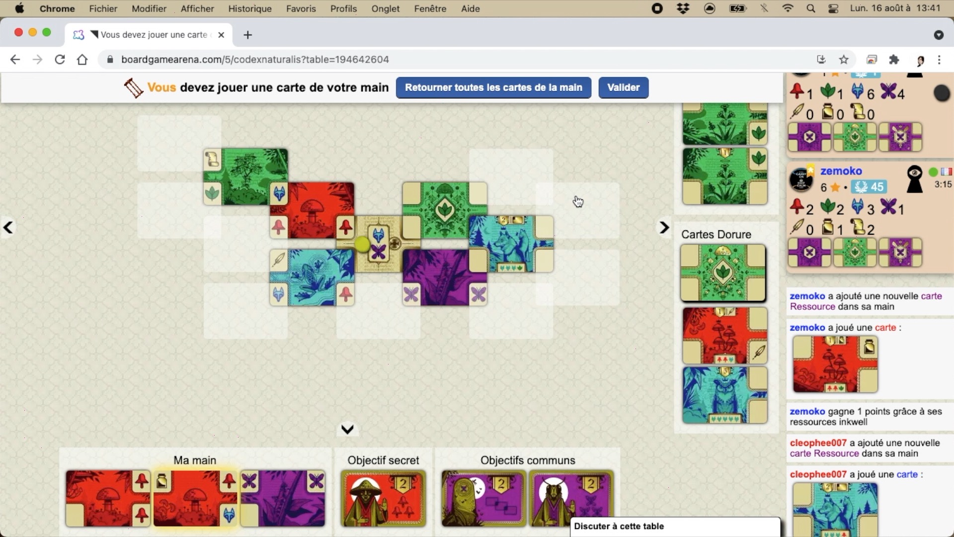 Codex Naturalis – Board Game Arena | Dés en Mousse